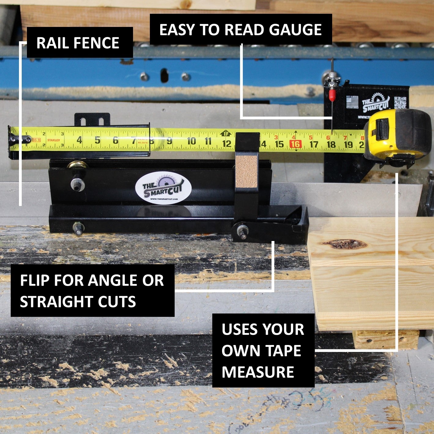 Workshop Woodworking with Fixed Miter Saw Fence and Measuring System ...