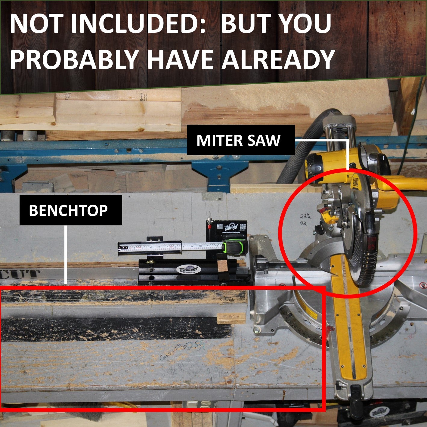 Workshop Woodworking with Fixed Miter Saw Fence and Measuring System ...