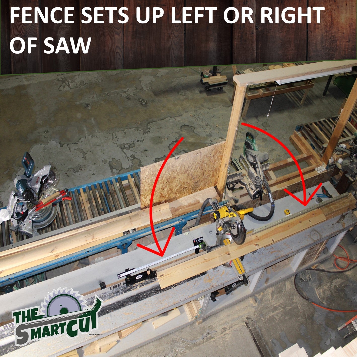 Workshop Woodworking with Fixed Miter Saw Fence and Measuring System ...